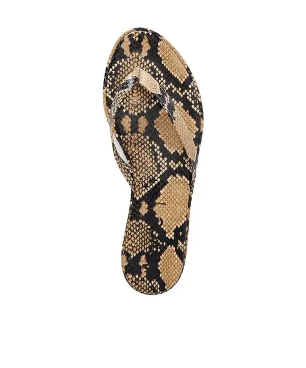 AeydĒ Snake-effect Leather Flip Flops