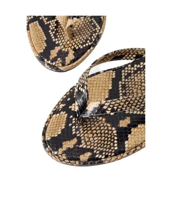 AeydĒ Snake-effect Leather Flip Flops