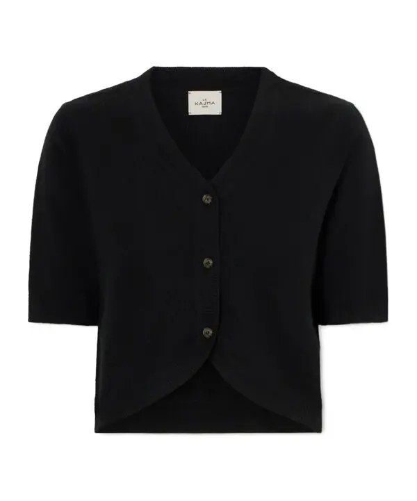 Le Kasha V-neck Cropped Knit Cardigan