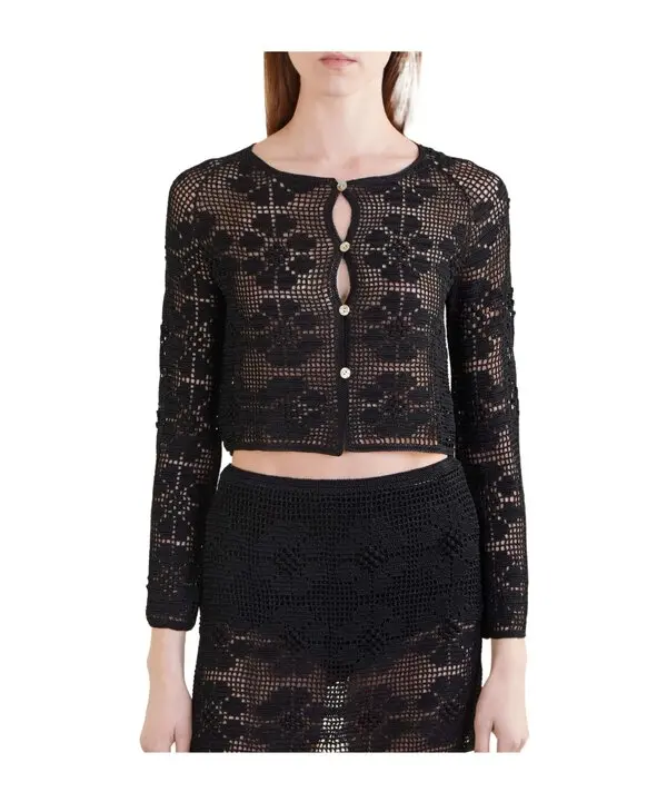 Calle Del Mar Daisy Chain Cropped Crocheted Cardigan