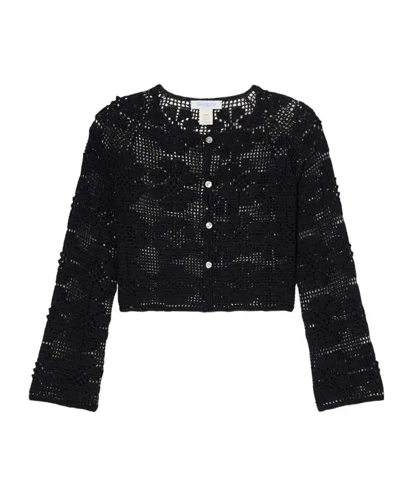 Calle Del Mar Daisy Chain Cropped Crocheted Cardigan - No