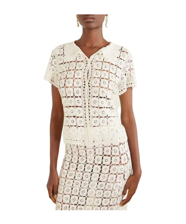 Calle Del Mar Crocheted Shirt