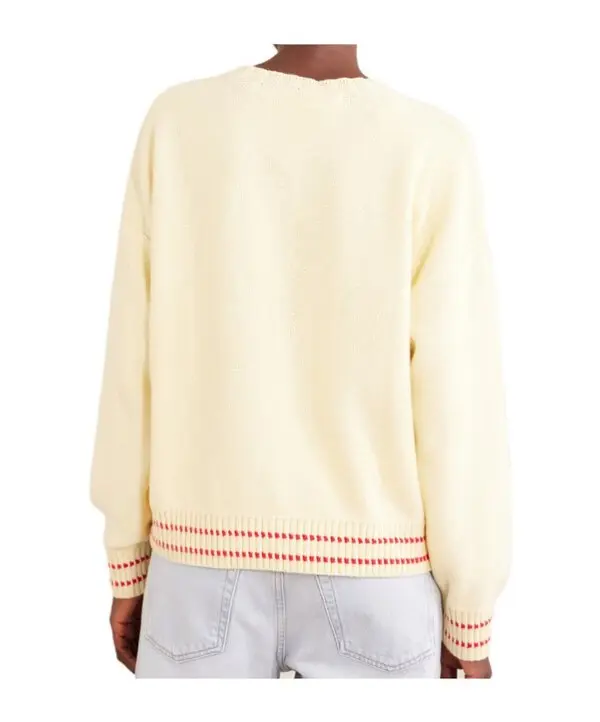MOTHER Intarsia Knit Cotton Sweater