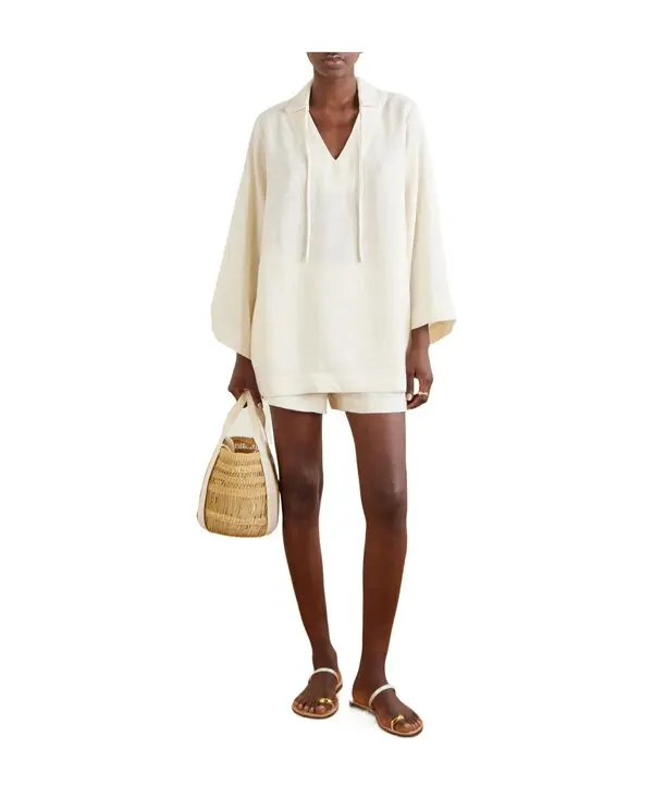 Lisa Marie Fernandez Tie-detailed Woven Tunic - No