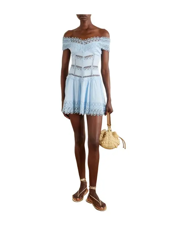 Charo Ruiz Ibiza Cotton-blend Mini Dress