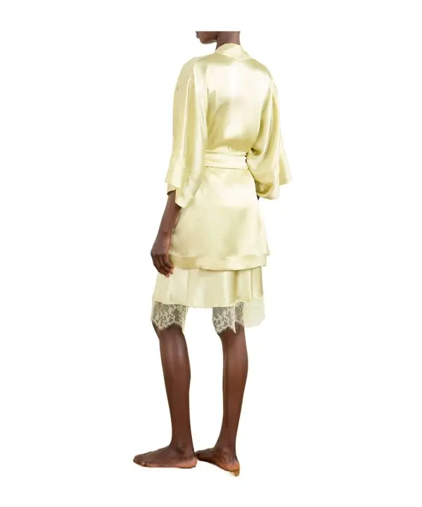 Carine Gilson Belted Embroidered Silk-satin Kimono