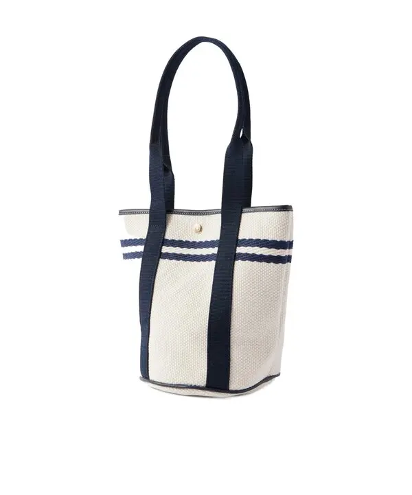 Rue De Verneuil Leather And Webbing-trimmed Canvas Tote