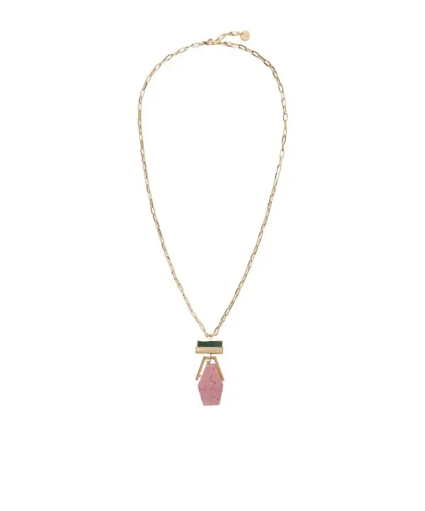 La DoubleJ Bridge Portal Gold-plated Thulite And Zoisite Necklace