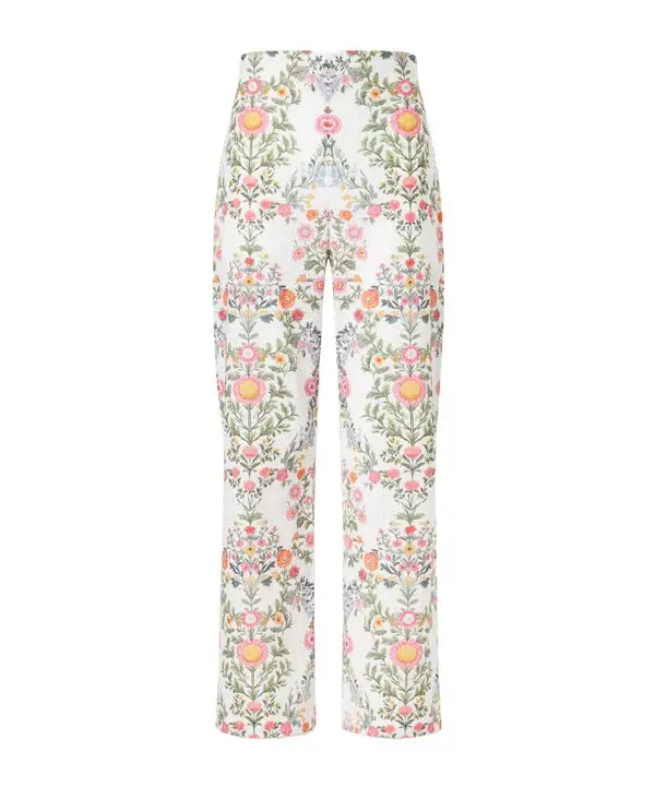 Borgo De Nor Broderie Anglaise Cropped Cotton Straight-leg Pants