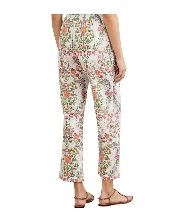 Borgo De Nor Broderie Anglaise Cropped Cotton Straight-leg Pants