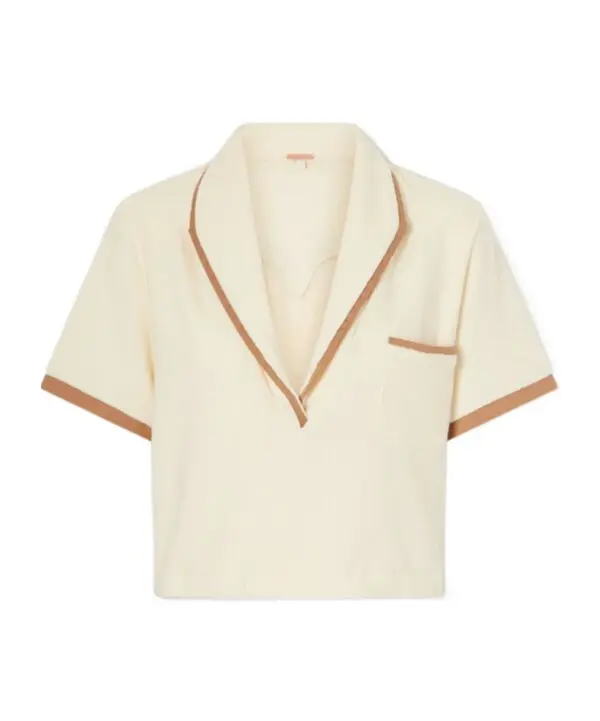 Johanna Ortiz Cropped Cotton-blend Terry Top