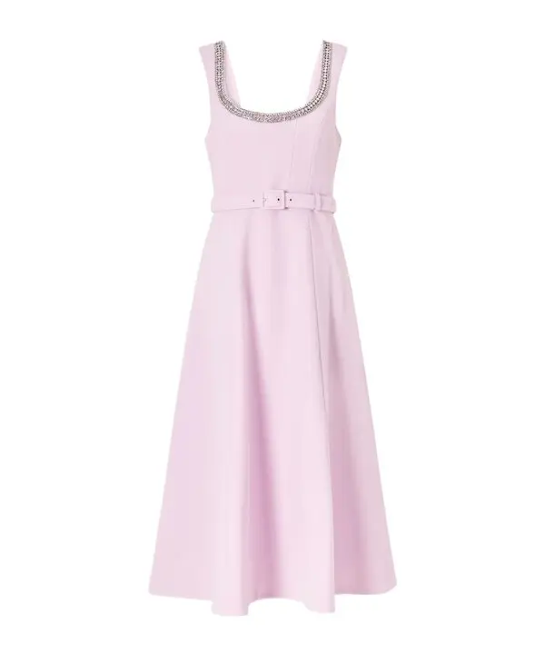 Rebecca Vallance Yolanda Crystal-embellished Belted Midi Dress - No