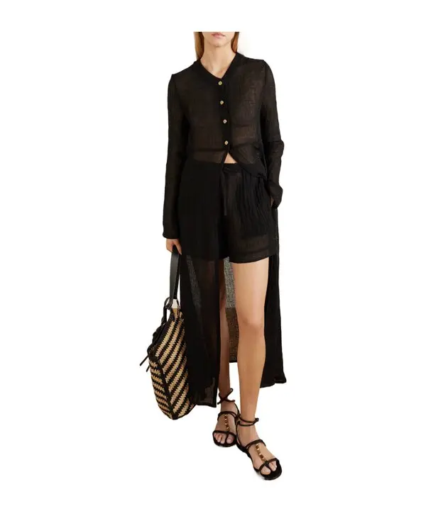Le Kasha Tabag Linen Mini Shorts