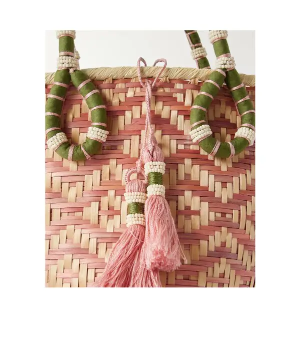 Johanna Ortiz Raffia Mini Bucket Bag