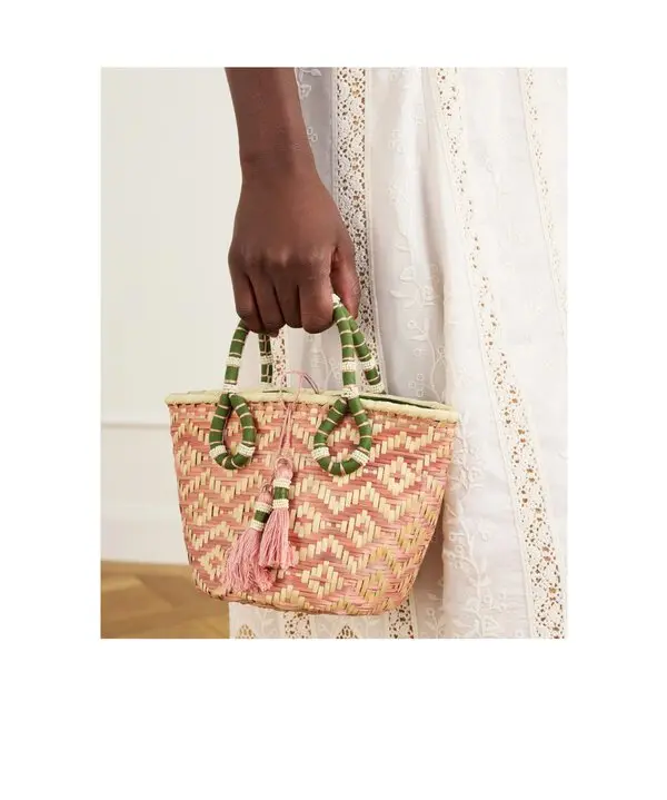 Johanna Ortiz Raffia Mini Bucket Bag