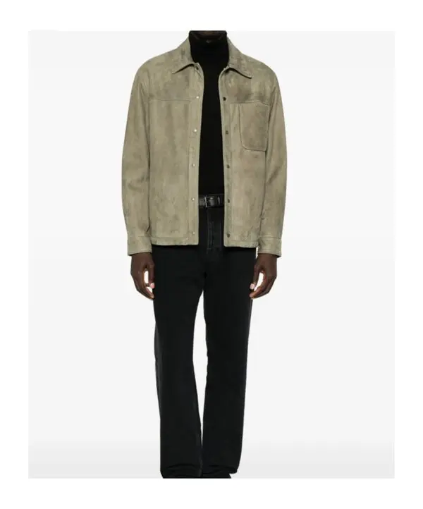 SALVATORE SANTORO Suede Press-stud Jacket