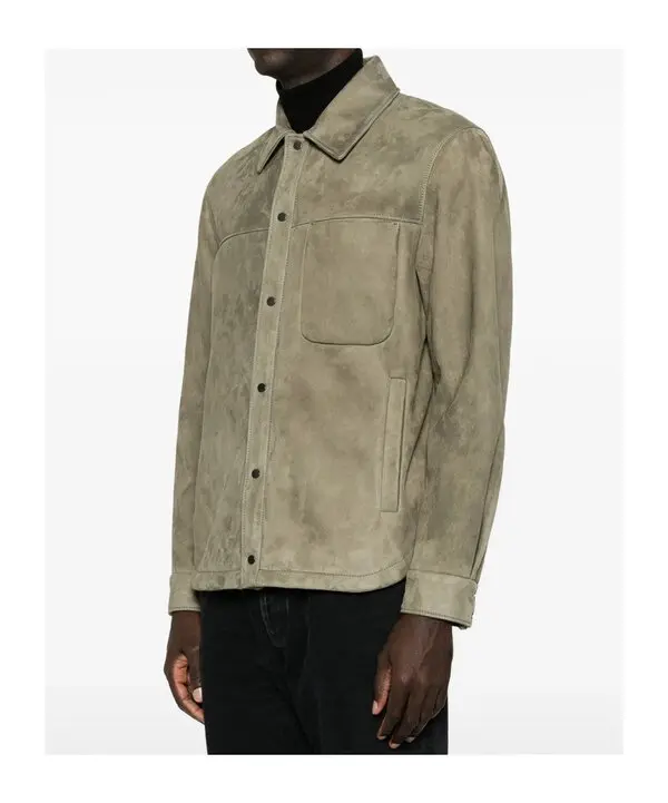 SALVATORE SANTORO Suede Press-stud Jacket