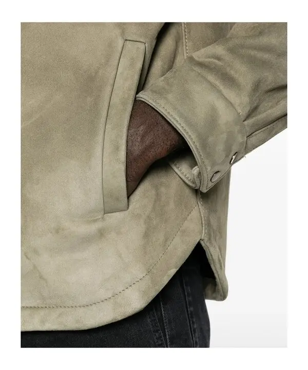 SALVATORE SANTORO Suede Press-stud Jacket