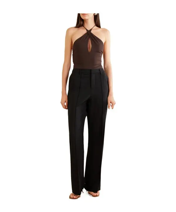 Alex Perry Halterneck Backless Stretch-mesh Bodysuit
