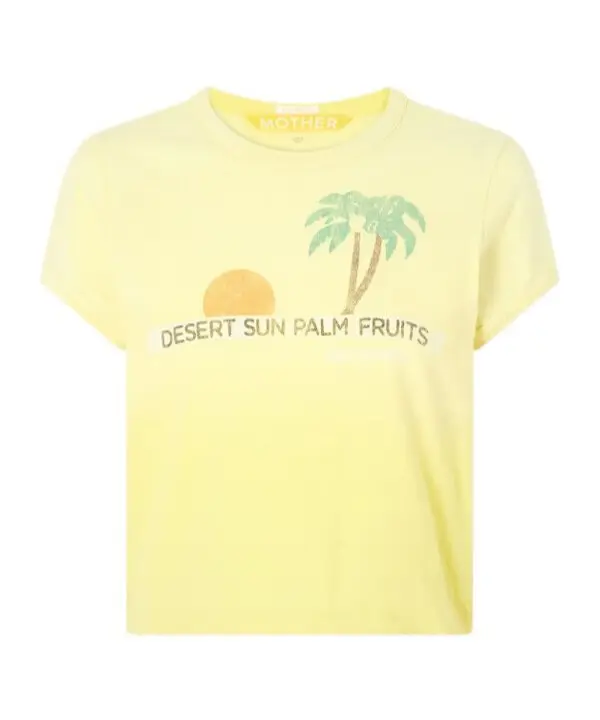 MOTHER Printed Cotton-jersey T-shirt - Yellow