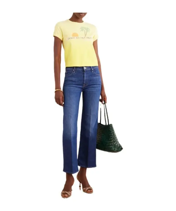 MOTHER Printed Cotton-jersey T-shirt