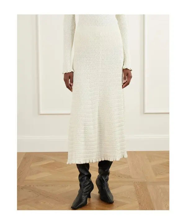 Proenza Schouler Cable-knit Cotton-blend Midi Skirt