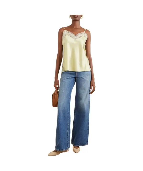 Veronica Beard Johantan Lace-trimmed Silk-blend Satin Blouse