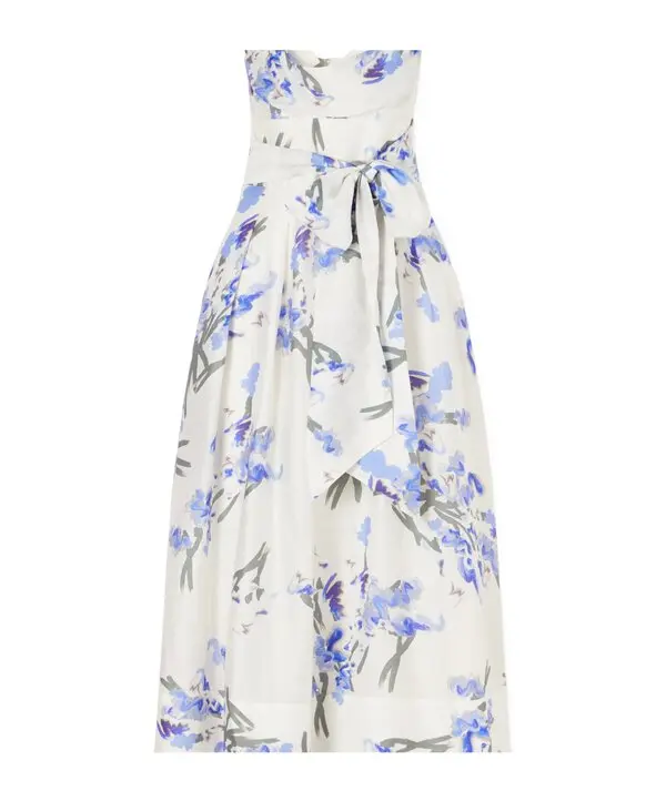 Rebecca Vallance Floral Strapless Midi Dress - No