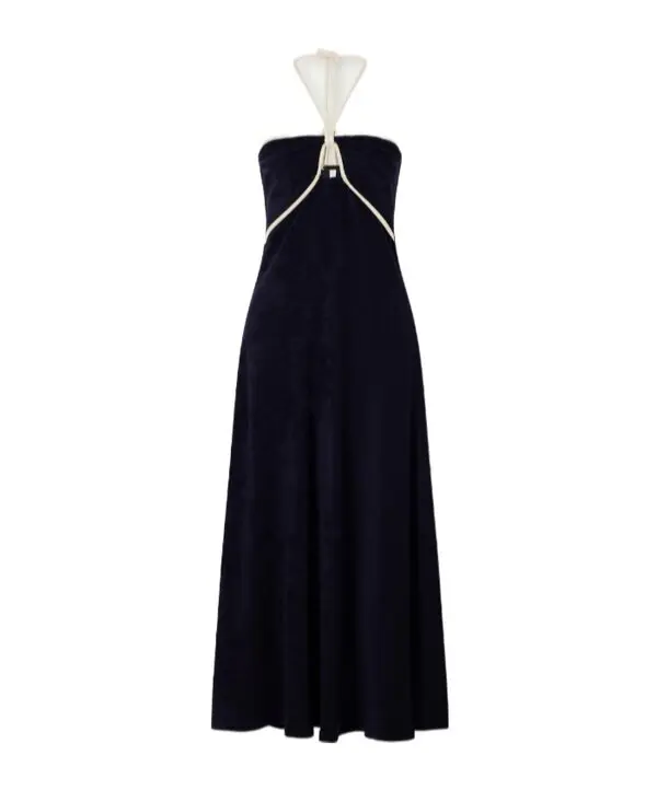 Johanna Ortiz Cut-out Cotton-terry Halterneck Maxi Dress - No