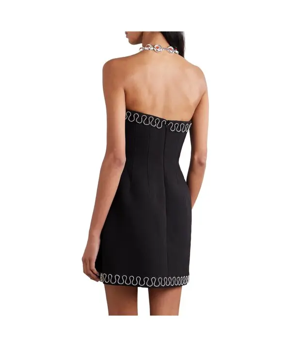 Rebecca Vallance Strapless Crystal-embellished Crepe Mini Dress