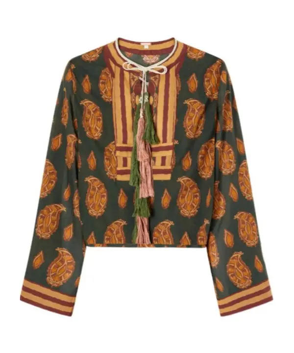 Johanna Ortiz Sun Whisper Cropped Printed Top - No