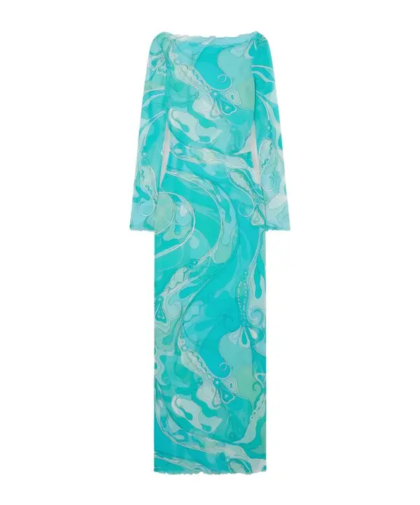 Emilio Pucci Long Sleeve Maxi Column Dress