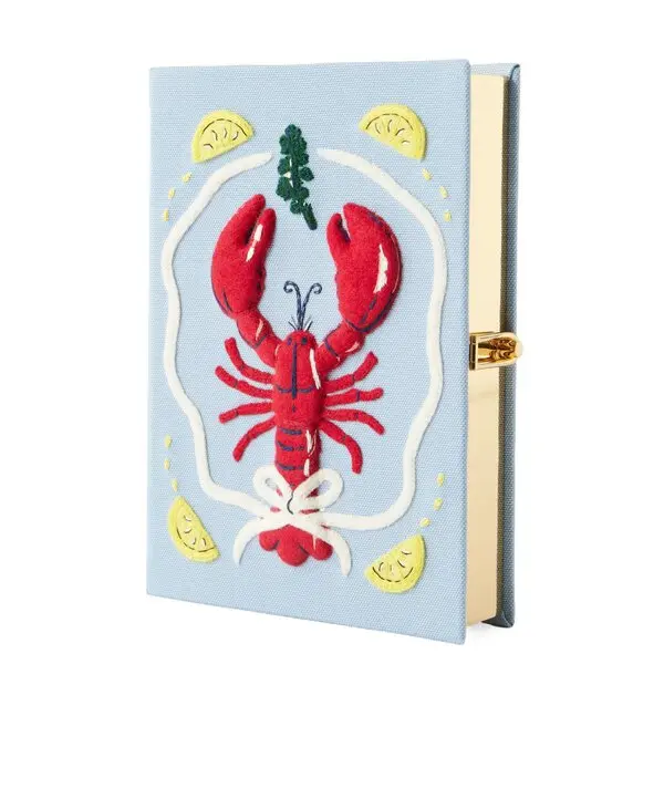 OLYMPIA LE-TAN Lobster Appliquéd Embroidered Canvas Clutch - No