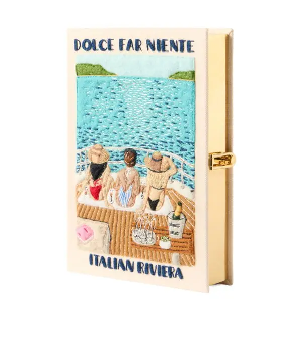 OLYMPIA LE-TAN 3d Embroidered Bookshaped Clutch - Nude