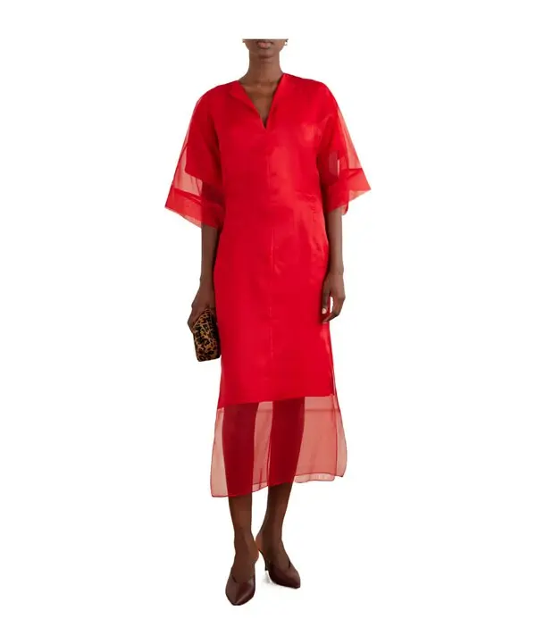 Brandon Maxwell Silk-organza Midi Dress