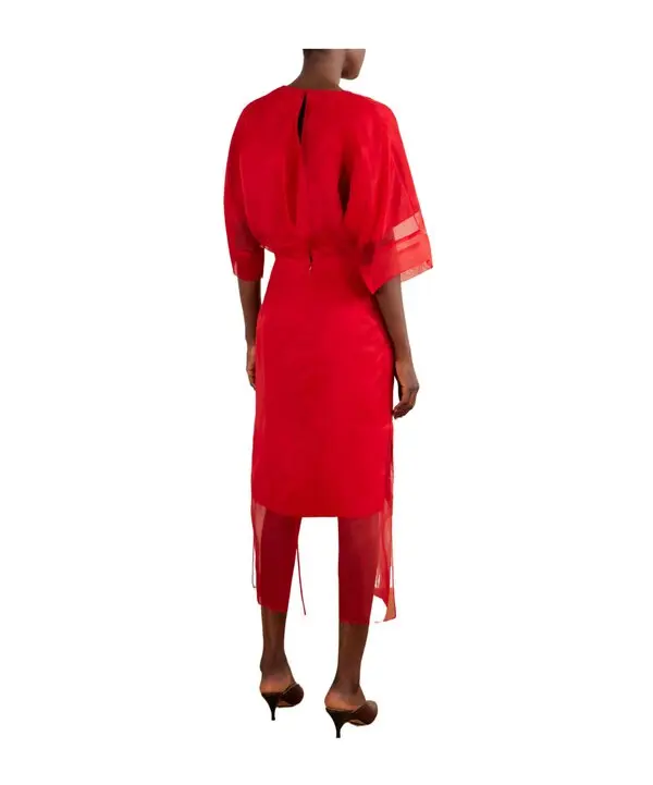 Brandon Maxwell Silk-organza Midi Dress