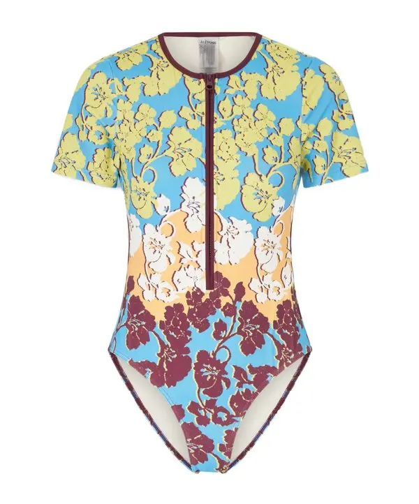ALEMAIS Floral Shortsleeve Onepiece Swimsuit