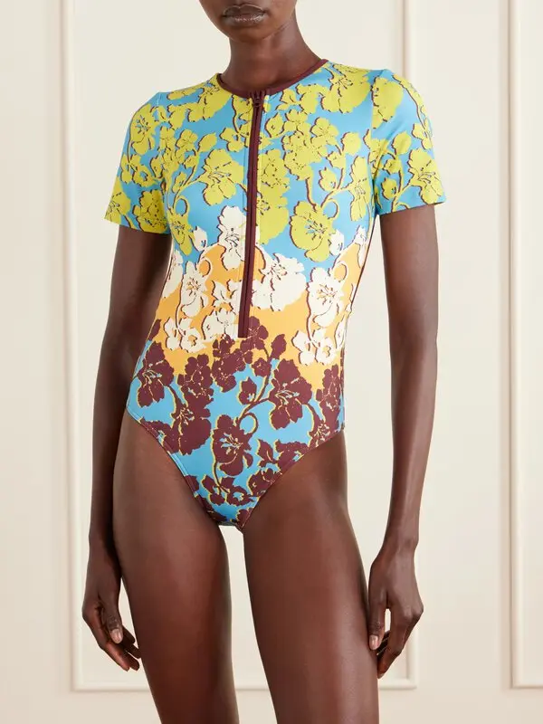 ALEMAIS Floral Shortsleeve Onepiece Swimsuit