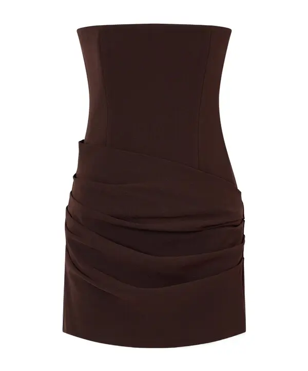 Alex Perry Strapless Draped Crepe Mini Dress - No