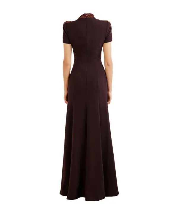 Jenny Packham Mesa Embellished Crepe Gown