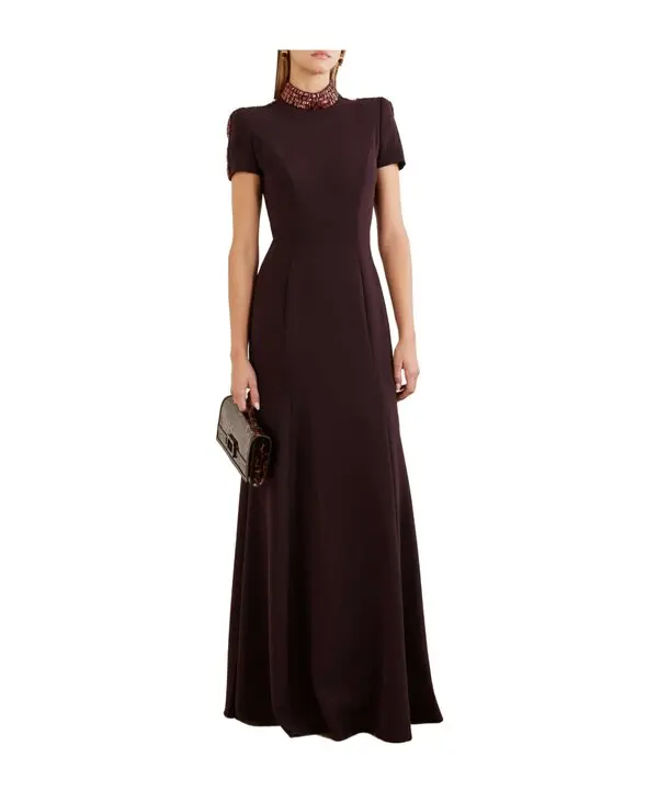 Jenny Packham Mesa Embellished Crepe Gown