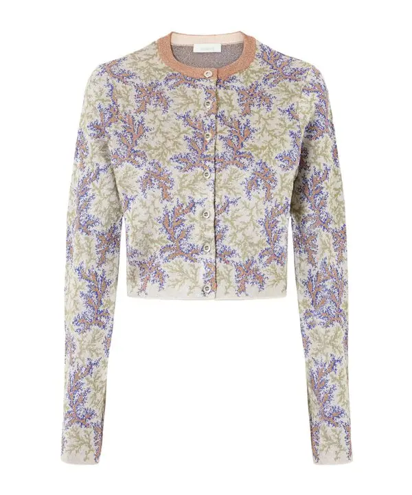 Rabanne Cropped Jacquard Cardigan
