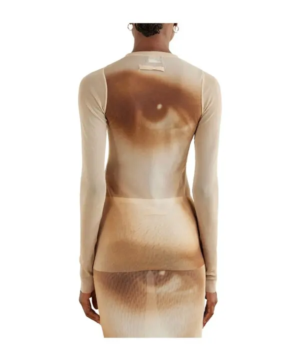 JEAN PAUL GAULTIER Printed Mesh Blouse