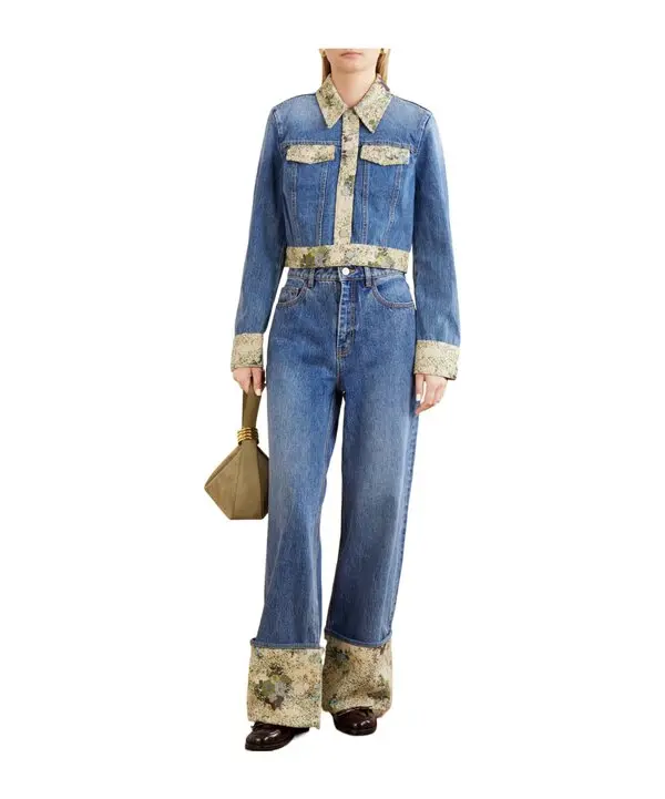 ALEMAIS Printed Denim Jacket