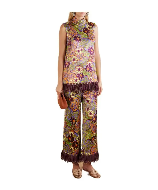 ALEMAIS Printed Satin Tank