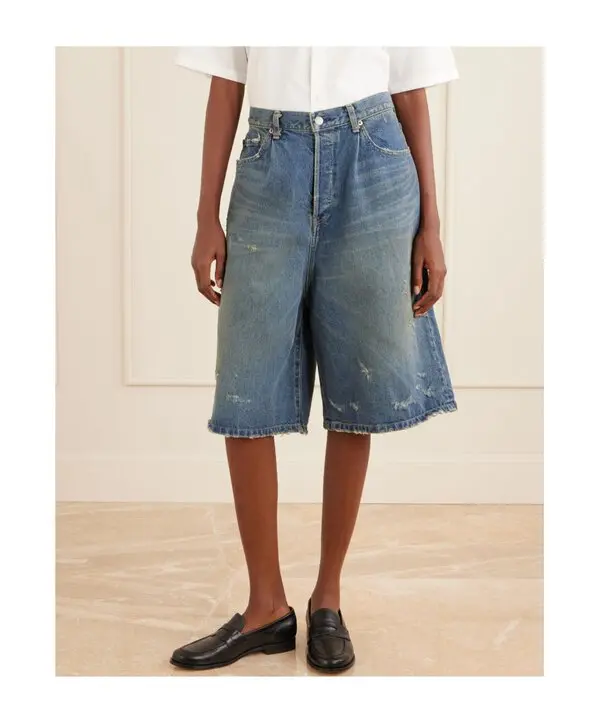 SSSTEIN Distressed Denim Shorts