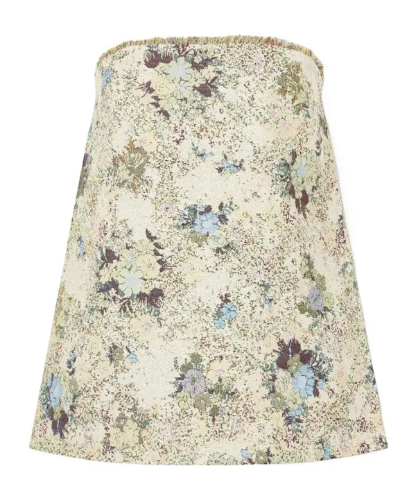 ALEMAIS Whitney Strapless Floral-jacquard Bustier Top