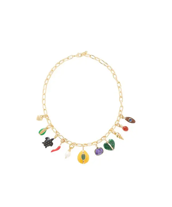 Assouline Zirconia And Enamel Necklace - Yellow