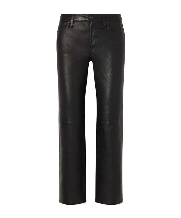 FRAME Low-rise Straight-leg Leather Pants