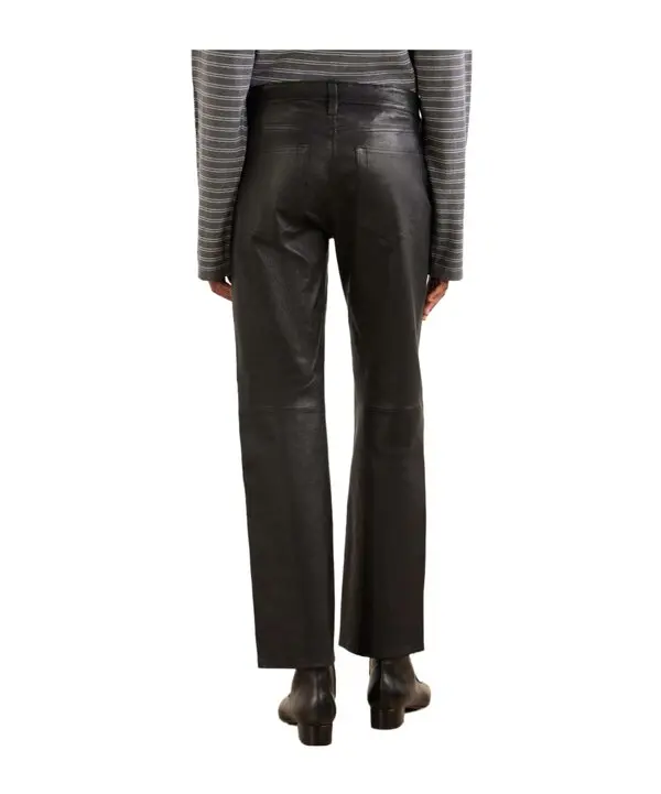 FRAME Low-rise Straight-leg Leather Pants